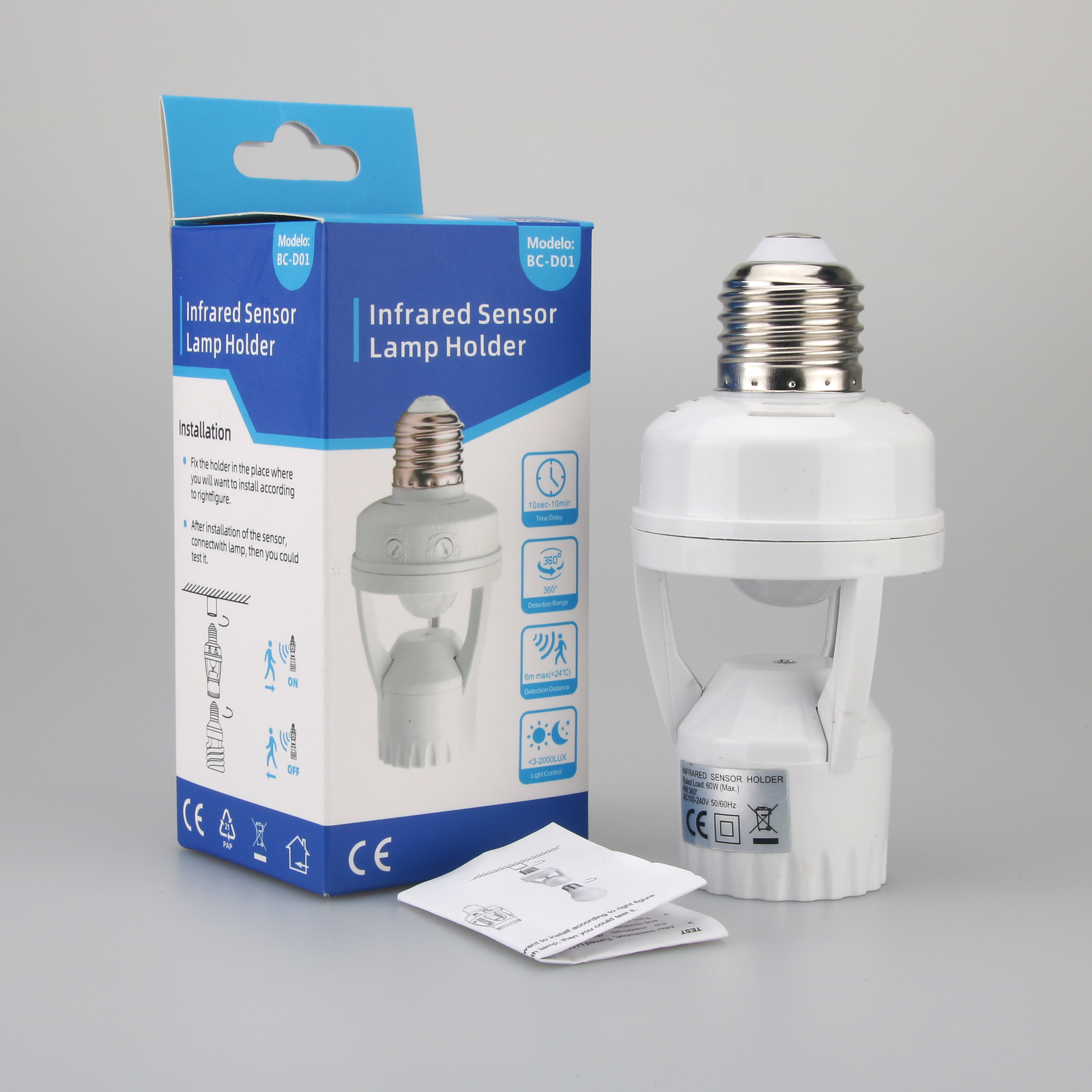Pir-infrared-motion-sensor-led-lamp-bulb-holder-e27