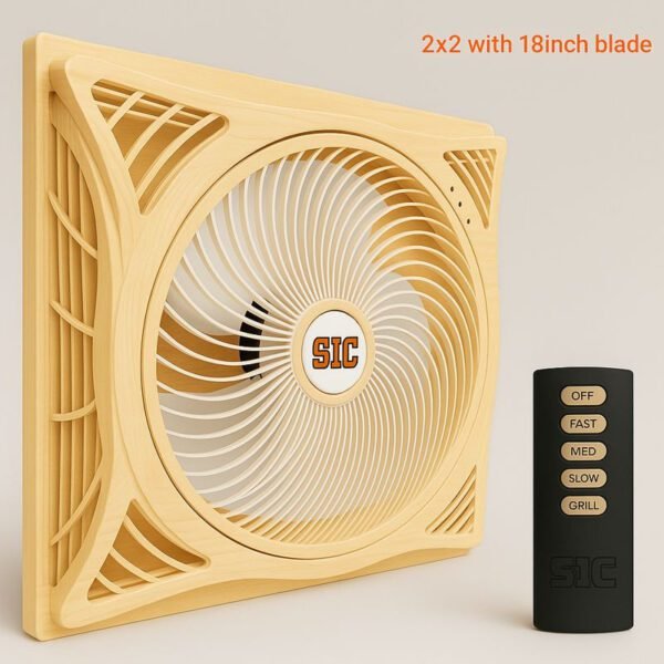 SIC False Ceiling Fan 2×2 18″ with Remote | Powerful & Energy